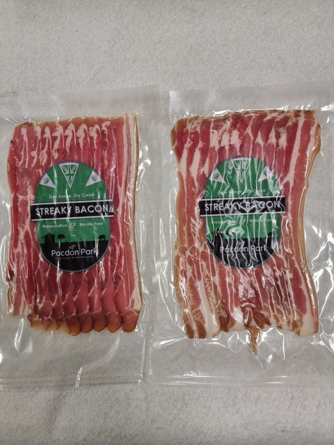 Free Range Dry Cured Steaky Bacon - Pacdon Park - Nitrate, Gluten, Pre ...